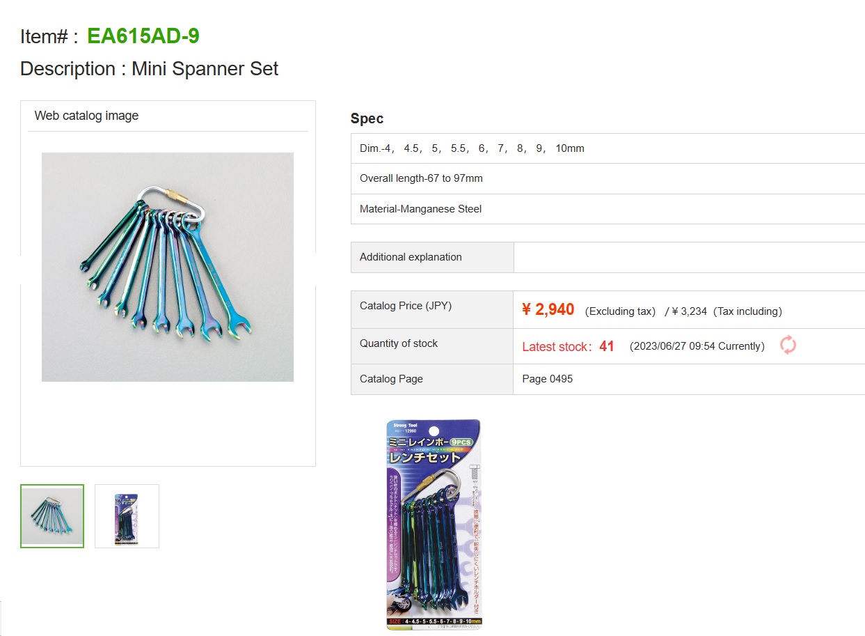 Ichiban Precision Sdn Bhd Esco Esco Mini Spanner Set
